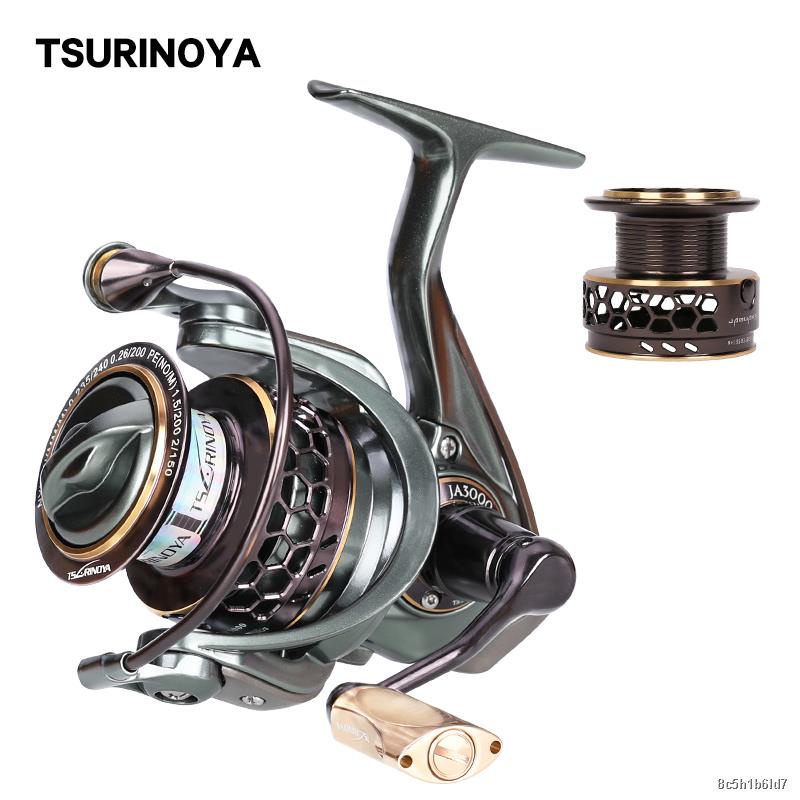 TSURINOYA Spinning Fishing Reel JAGUAR 3000 Long Casting Double Spools ...