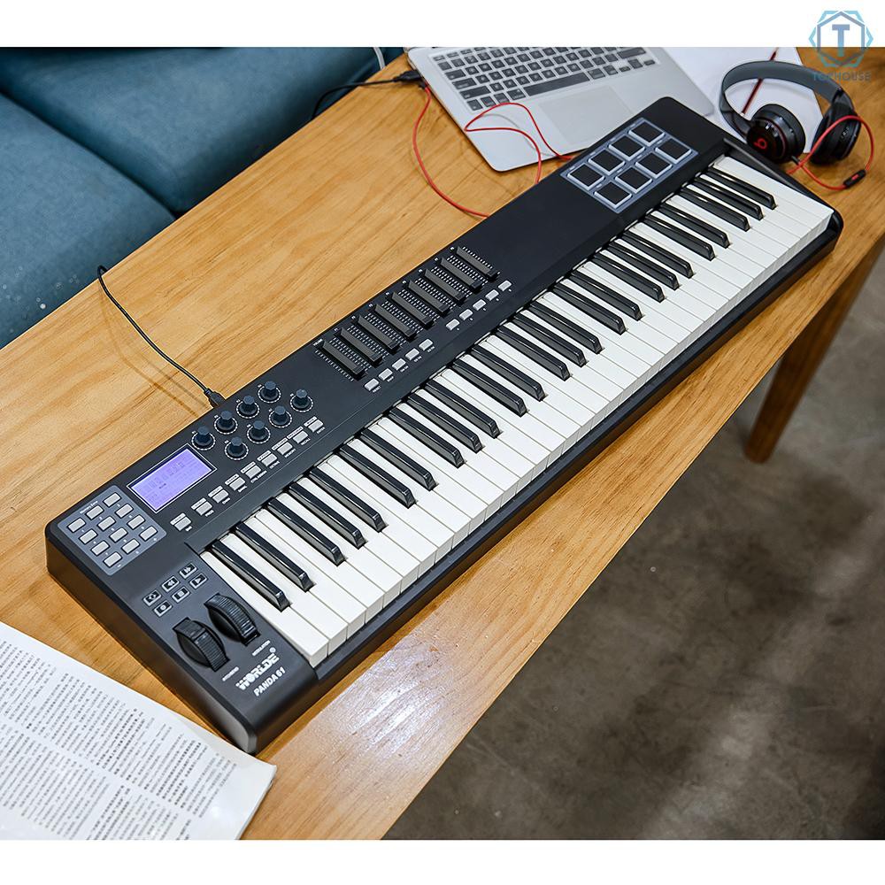 ツ Worlde Panda61 แป้นพิมพ์ 61-คีย์ Usb Midi 8 Rgb Backlit Trigger พร้อม ...