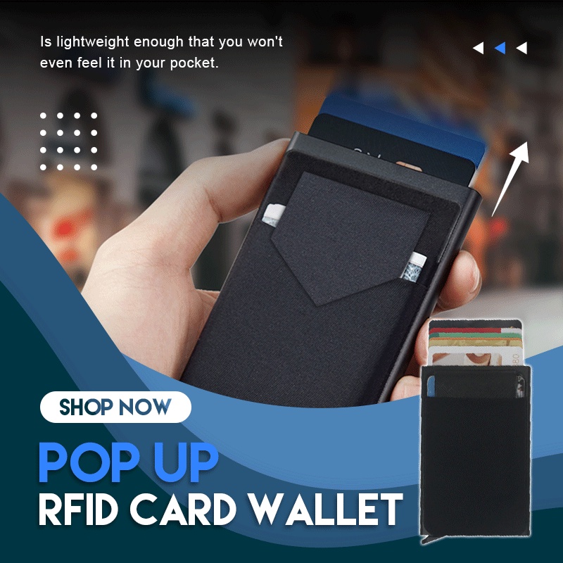 Automatic Pop-out RFID Card Holder Slim Wallet Elasticity Back Pouch ID ...