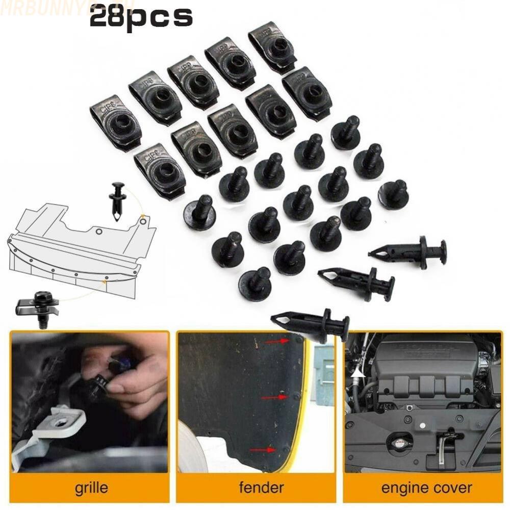 U-nut Clip Rivet Car Engine Guard Hardware Kit Metal Screw Splash ...