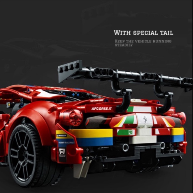 ส่งภายใน48ชมคัดลอกเลโก้Compatible LEGO Super car Technic Ferrari 488 ...