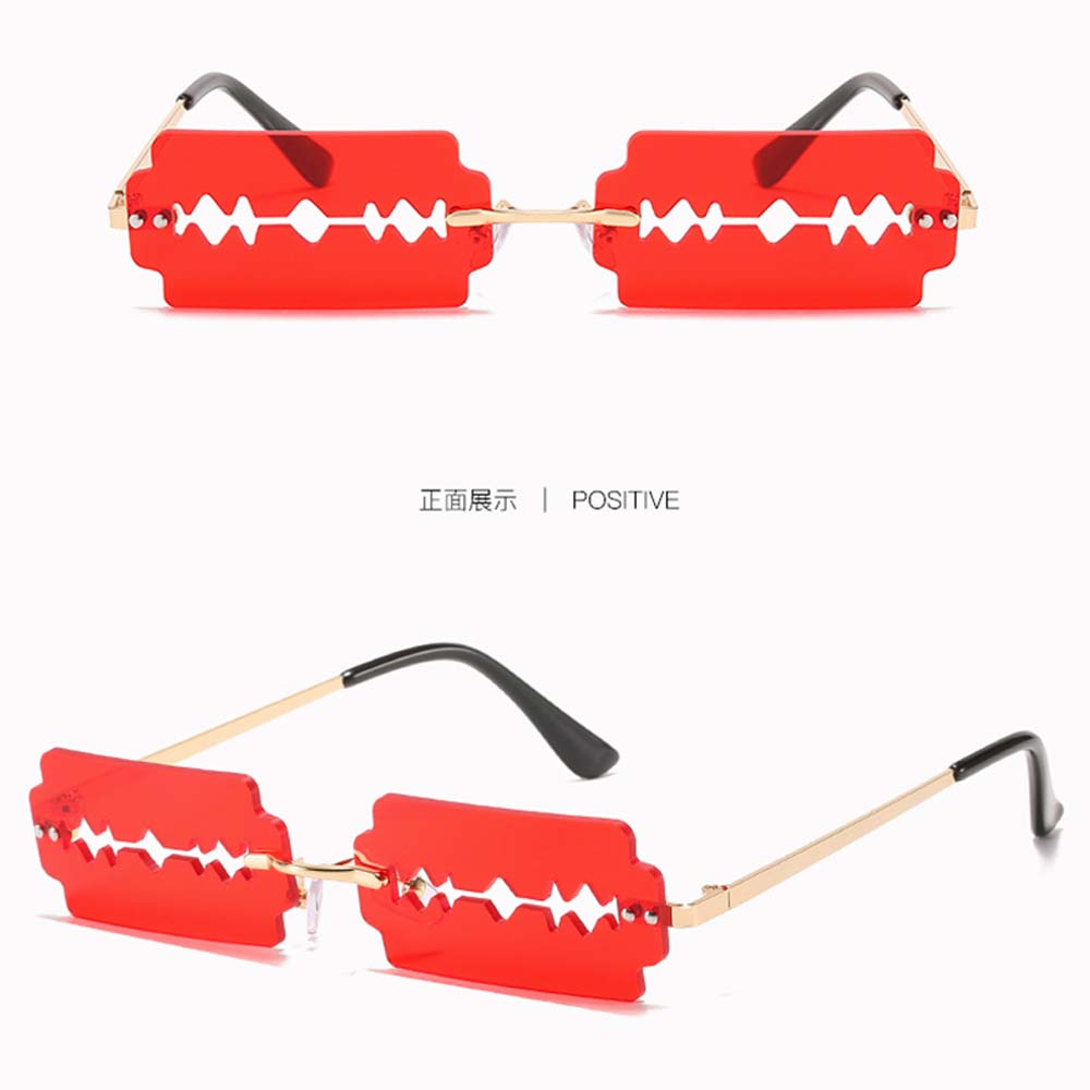 EXPEN Cool Razor Blade Sunglasses Ladies Hollow Blade Decoration Sun ...
