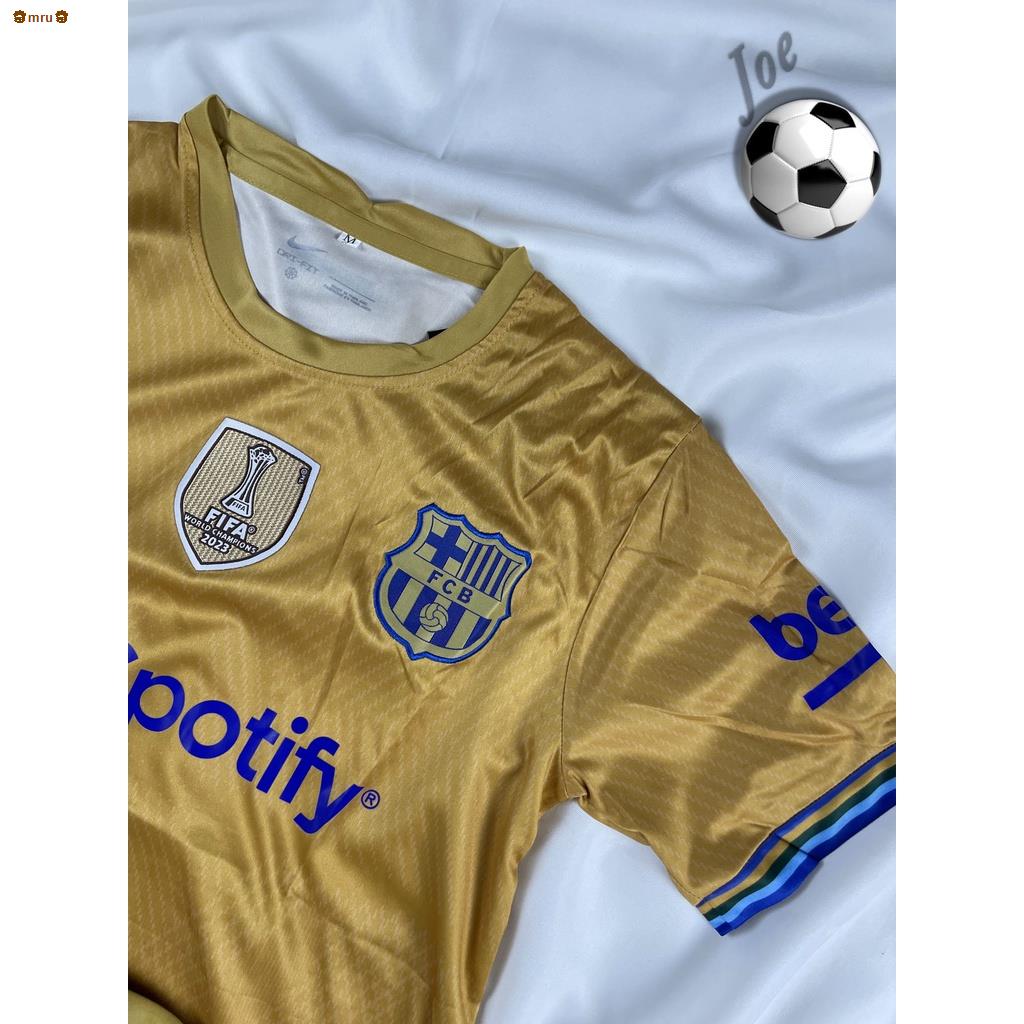 จัดส่งจากกรุงเทพชุดบอล Barcelona (Gold) เสื้อบอลและกางเกงบอลผู้ชาย ปี ...