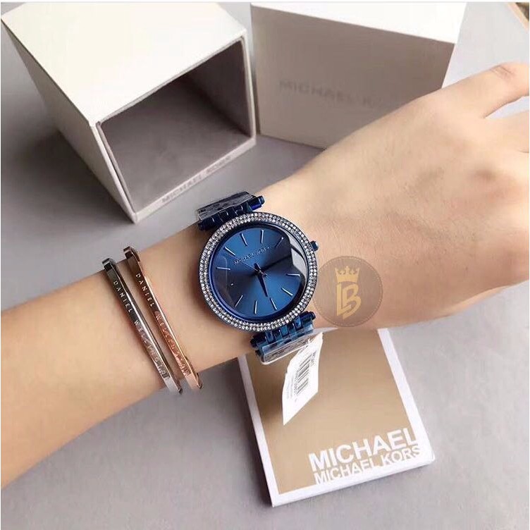 [Authentic] Michael Kors Darci Sable Blue Rose Gold Tone Pave Glitz ...