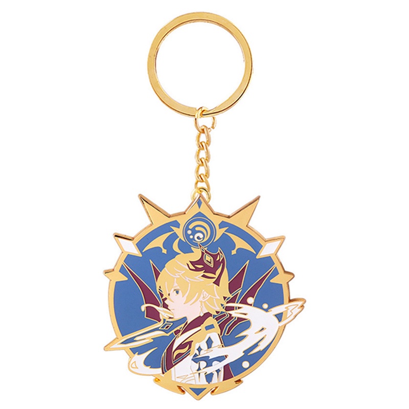 Game Genshin Impact Key Chains Morax Klee Cosplay Two sided Keychain ...