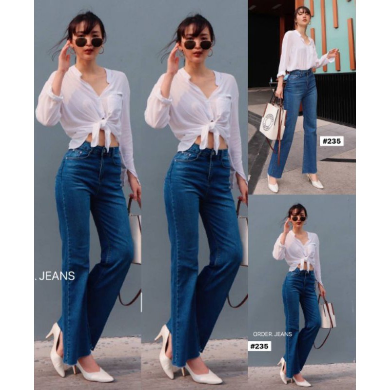 กางเกงยีนส์(ผ้ายืด)ทรงขาม้าเล็กแบบเรียบๆงานดีตัดเย็บสวยผ้านิ่มมากใส่สบายแมทได้หลากหลายเปรี๊ยว ...