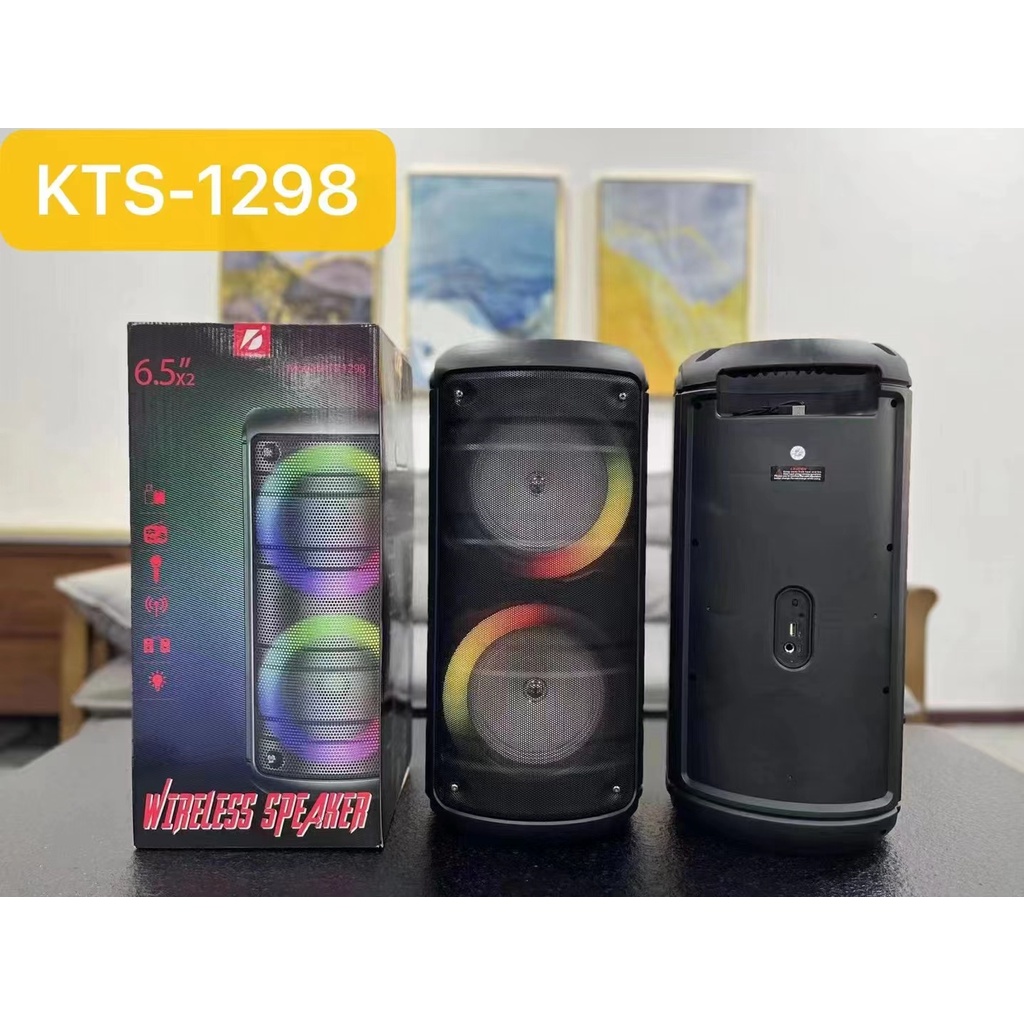 NEW ลำโพงบลูทูธรุ่น ลำโพงไร้สาย KTS-1298 ดอกลำโพงขนาด6.5นิ้ว 2ดอกพกพา ...