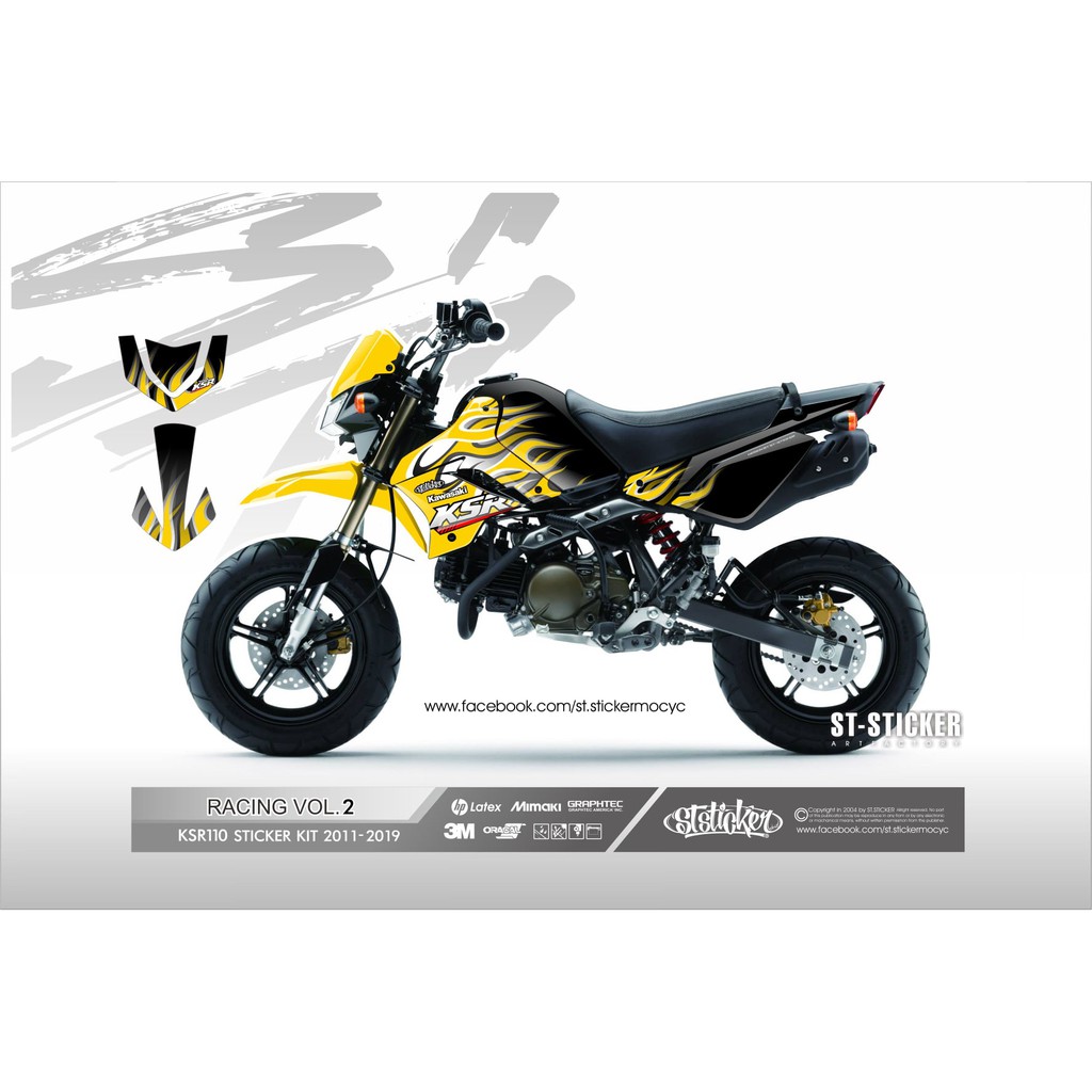 สติกเกอร์ KSR 2011-2019 ลายไฟ Racing vol.02 3Mเคลือบใสเงา - st.sticker ...