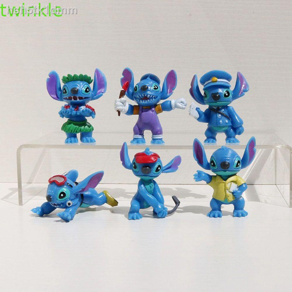 TWINKLE1 6Pcs/Set Figurine Model PVC Doll ornaments Stitch Action ...