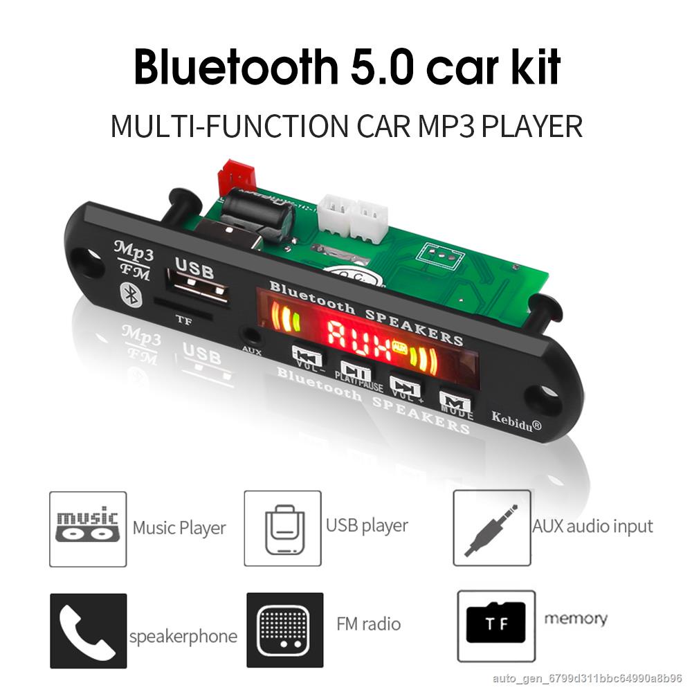 Kebidu Hands-free Mp3 Player Decoder Board 5v 12v Bluetooth5.0 80w ...