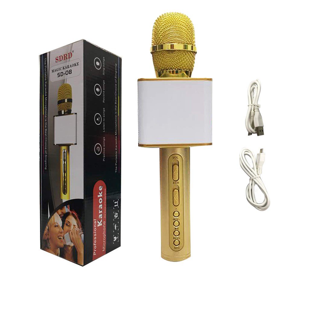 kv9r BOSTON Magic Karaoke SD-08 Super Loud Microphone Karaoke Bluetooth USB SD Card SD08 Extra ...