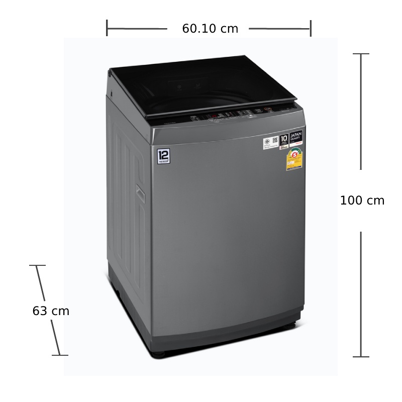 TOSHIBA เครื่องซักผ้าฝาบน Direct Drive Inverter รุ่น AW-DM1100PT (10 ...