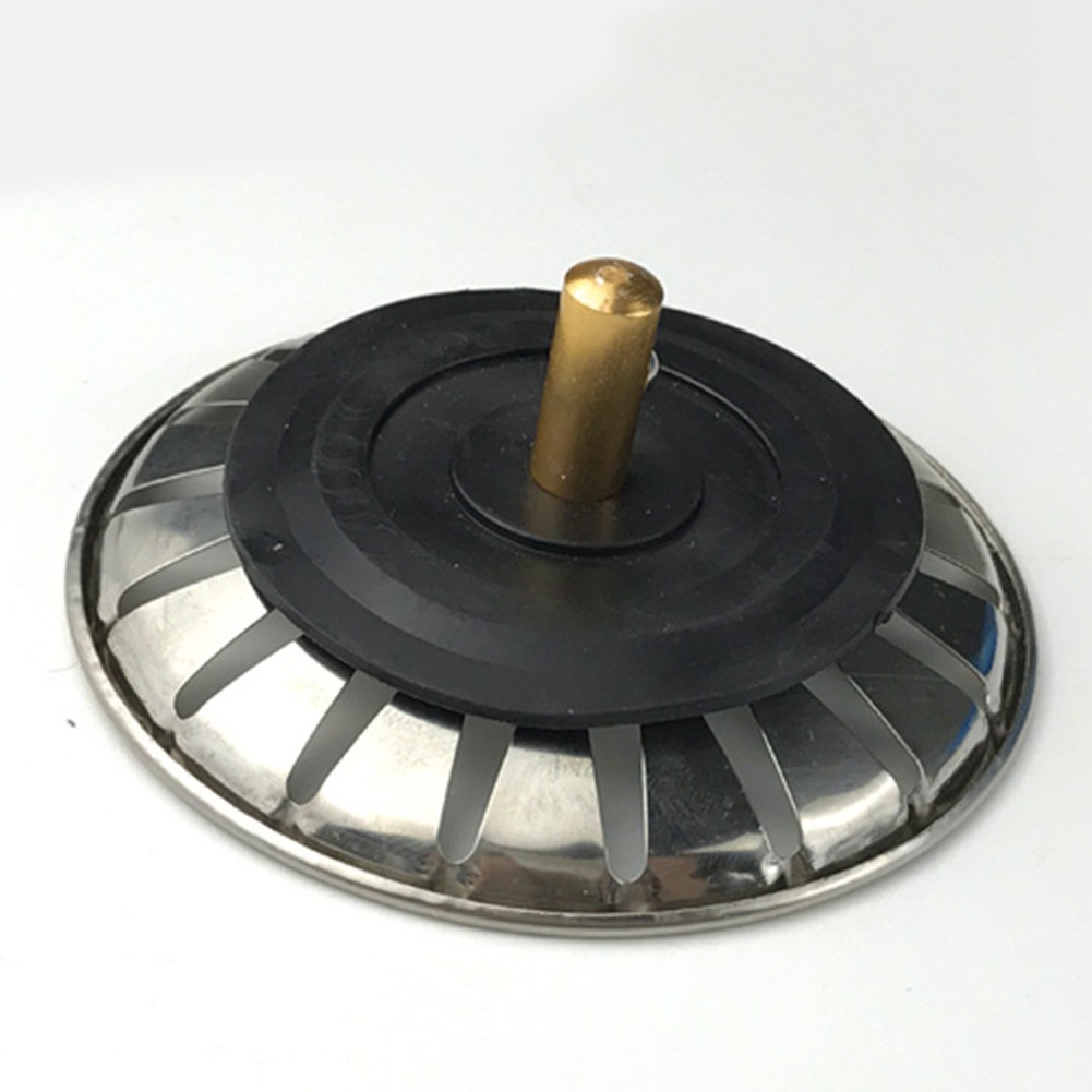 Stainless Steel Kitchen Sink Strainer Waste Plug Food Filter Rubber ...