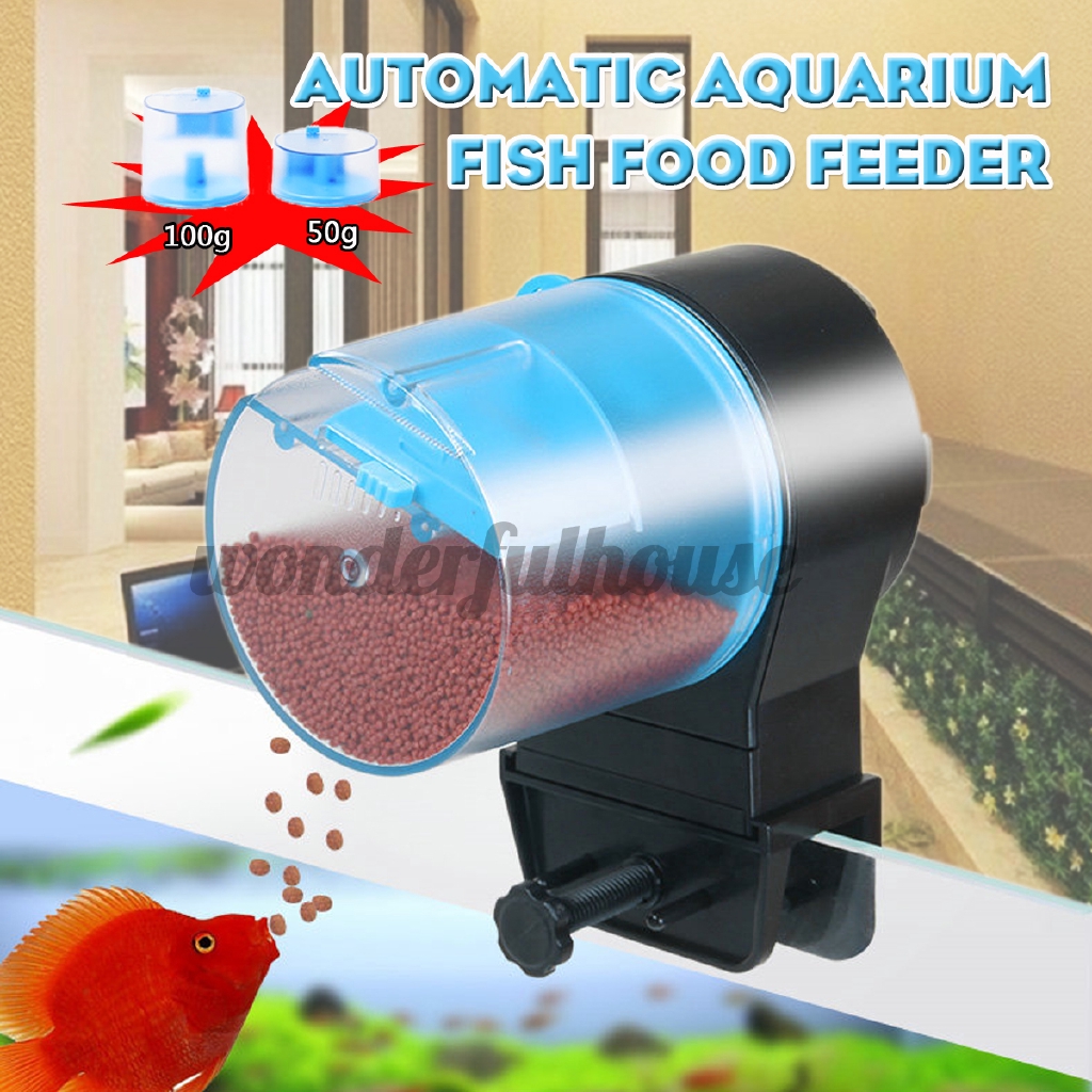 Digital LCD Automatic Fish Feeder Aquarium Tank Auto Timer Food Feeding ...