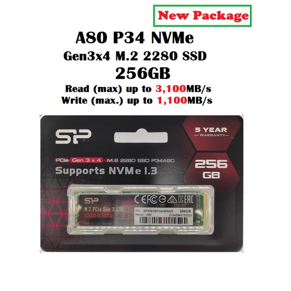 SSD SP A80 Super-fast PCIe NVMe Gen3x4 P34A80 256GB 512GB และ 1TB 2TB ...