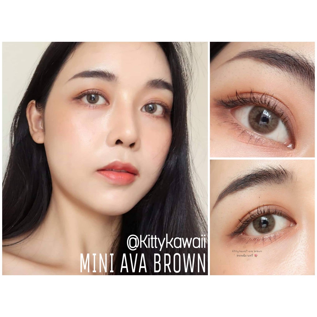 บิ๊กอาย คอนแทคเลนส์ รุ่น Mini Ava brown ยี่ห้อ Kitty Kawaii สายตา -4.75 พร้อมส่ง - fierce ...