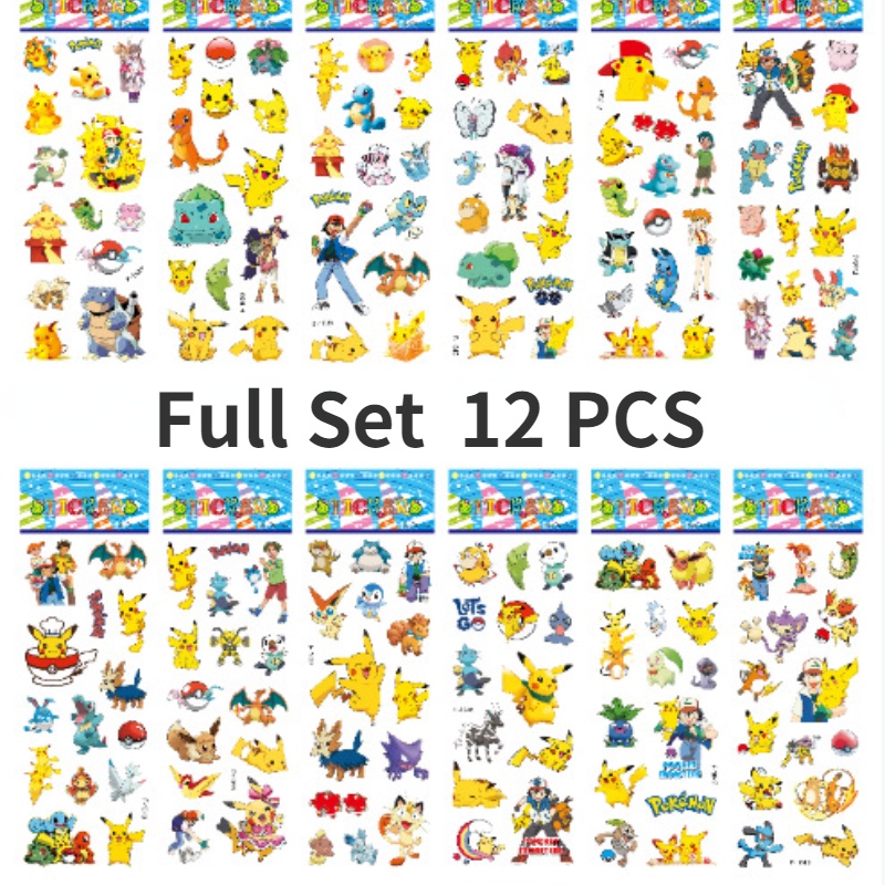 โปเกมอนPokemon Stereo Bubble Sticker 8 PCS Explosive PVC Pikachu Little ...