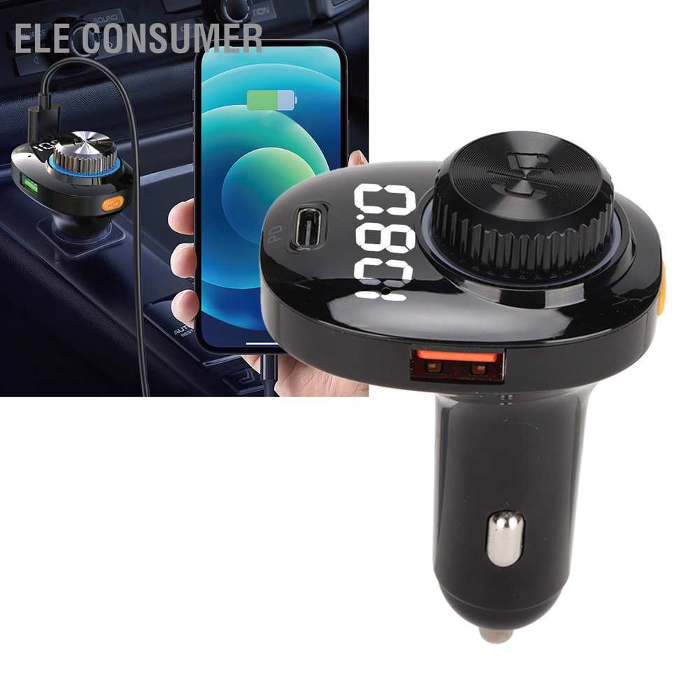 ELE Consumer C19 Car USB Charger 20W Fast Charging Hands Free FM ...