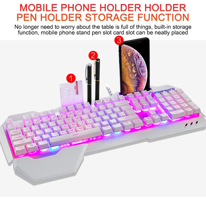 ☎Mechanical Gaming Keyboard For Pubg Wired Ergonomic Keyboard With Rgb ...