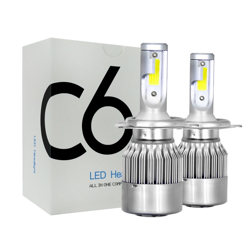 ไฟหน้ารถยนต์ LED C6 H4 หลอดไฟรถยนต์ ไฟหน้า ไฟหน้ารถLED C6 ขั้ว H4 สว่าง ...