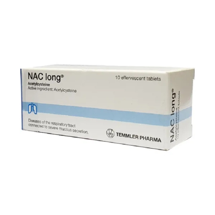 NAC long แนค ลอง ของแท้ เม็ดฟู่ละลายเสมหะ 600mg บรรจุ 10 เม็ด ...