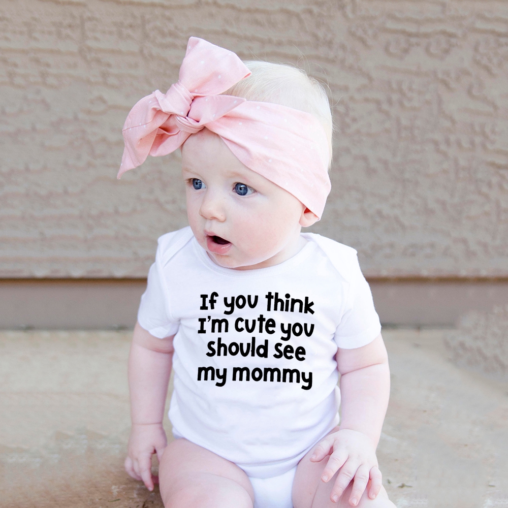 ชุดบอดี้สูทจั๊มสูทรอมเปอร์พิมพ์ลาย If You Think I Am Cute You Should ...