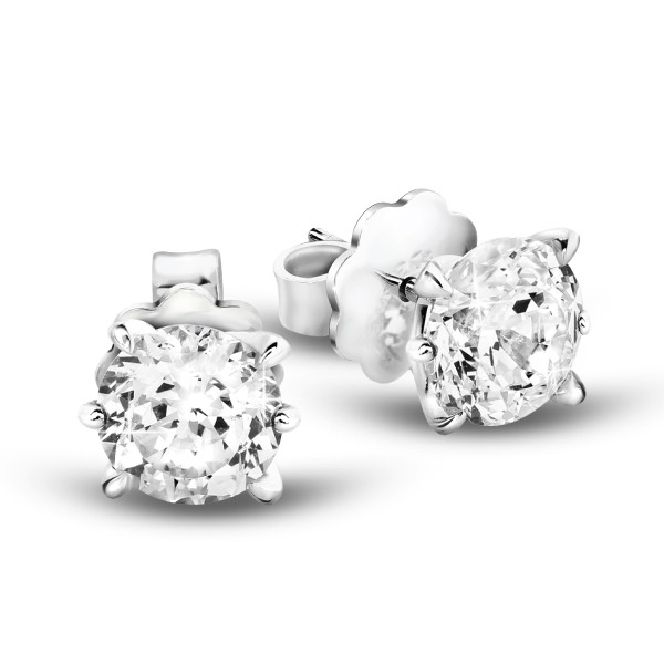 Merii แหวนเงินแท้ 925 ชุบโรเดียม ประดับเพชร CZ ขนาด 5 mm ฝัง4หนามเตย ...