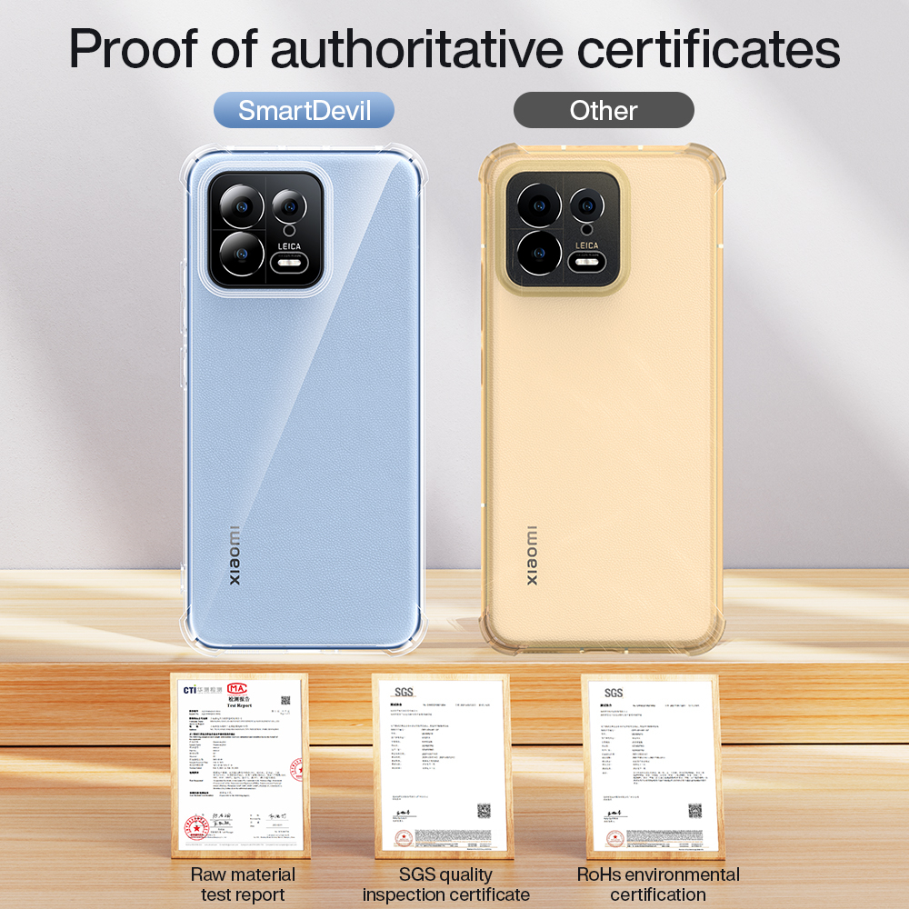 SmartDevil เคสโทรศัพท์ใส ตัวป้องกันโทรศัพท์ สําหรับ Xiaomi 1313Pro ถุงลมนิรภัย เคสนิ่ม กันตก ...