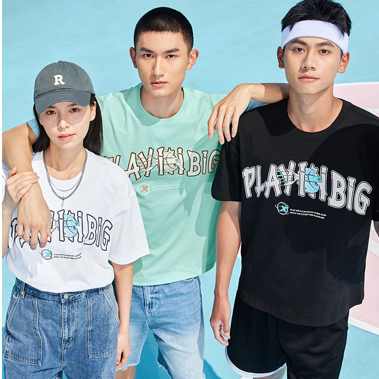 Xtep เสื้อยืด ผ้าฝ้าย ระบายอากาศ สีขาว ดํา แฟชั่นฤดูร้อน สําหรับทุกเพศ ...