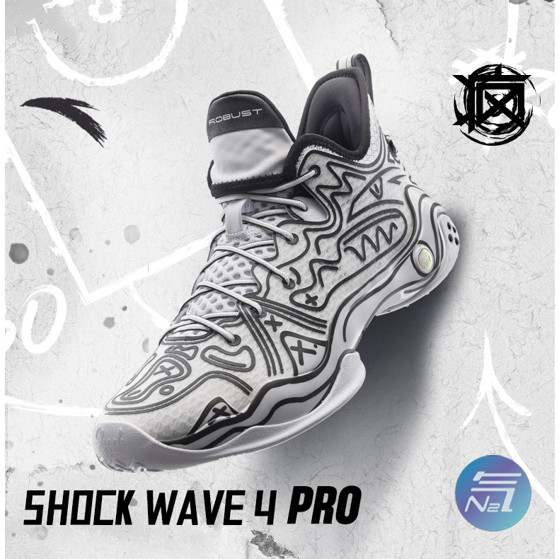 Anta SHOCK THE GAME SHOCK WAVE 4 PRO รองเท้าบาสเก็ตบอล ทนทาน สําหรับผู้ชาย112321111 ...