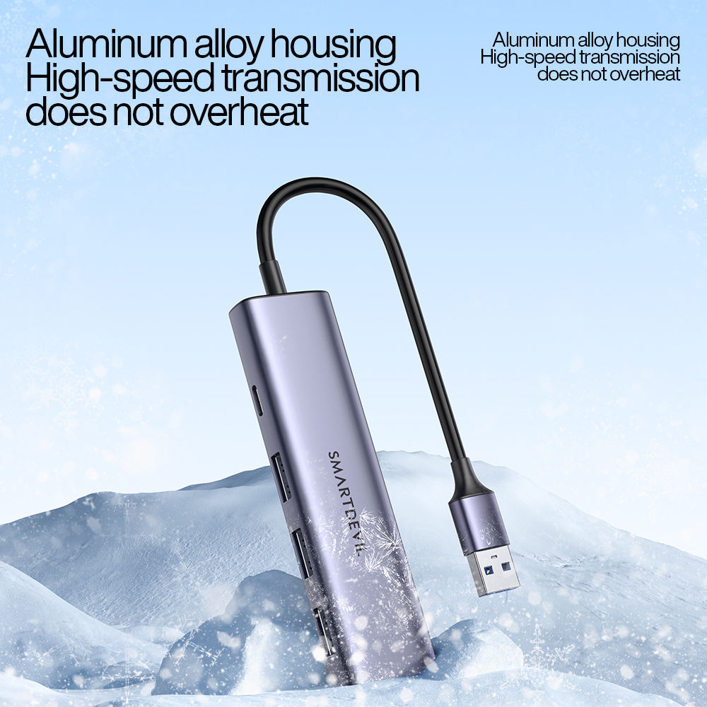 SmartDevil ฮับ USB 3.0 อลูมิเนียม 3 พอร์ต USB 3.0 ขยาย บางพิเศษ รองรับความเร็วสูง สําหรับถ่ายโอน ...