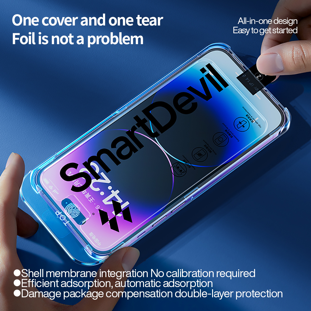 SmartDevil กระจกนิรภัยกันรอยหน้าจอ แบบเต็มจอ ลายปีศาจ สําหรับ iPhone 14 13 12 Series HD ...