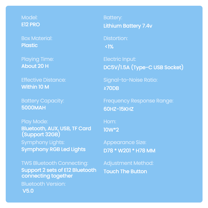Soaiy E12 PRO ลําโพงซับวูฟเฟอร์บลูทูธไร้สาย IPX56 กันน้ํา กันฝุ่น แบบพกพา สําหรับ iphone xiaomi ...