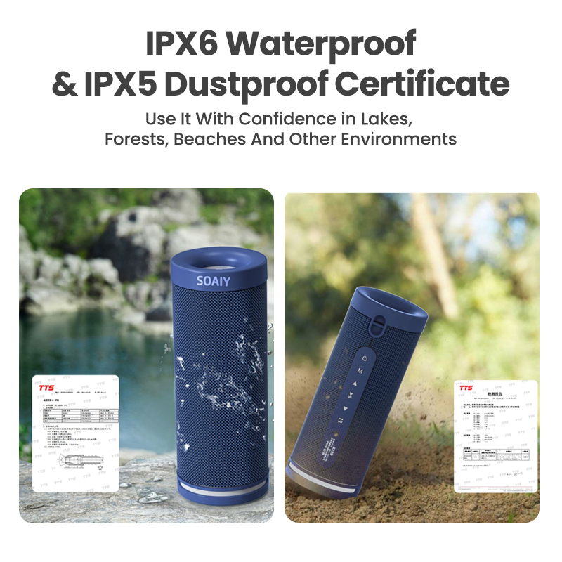 Soaiy E12 PRO ลําโพงซับวูฟเฟอร์บลูทูธไร้สาย IPX56 กันน้ํา กันฝุ่น แบบพกพา สําหรับ iphone xiaomi ...