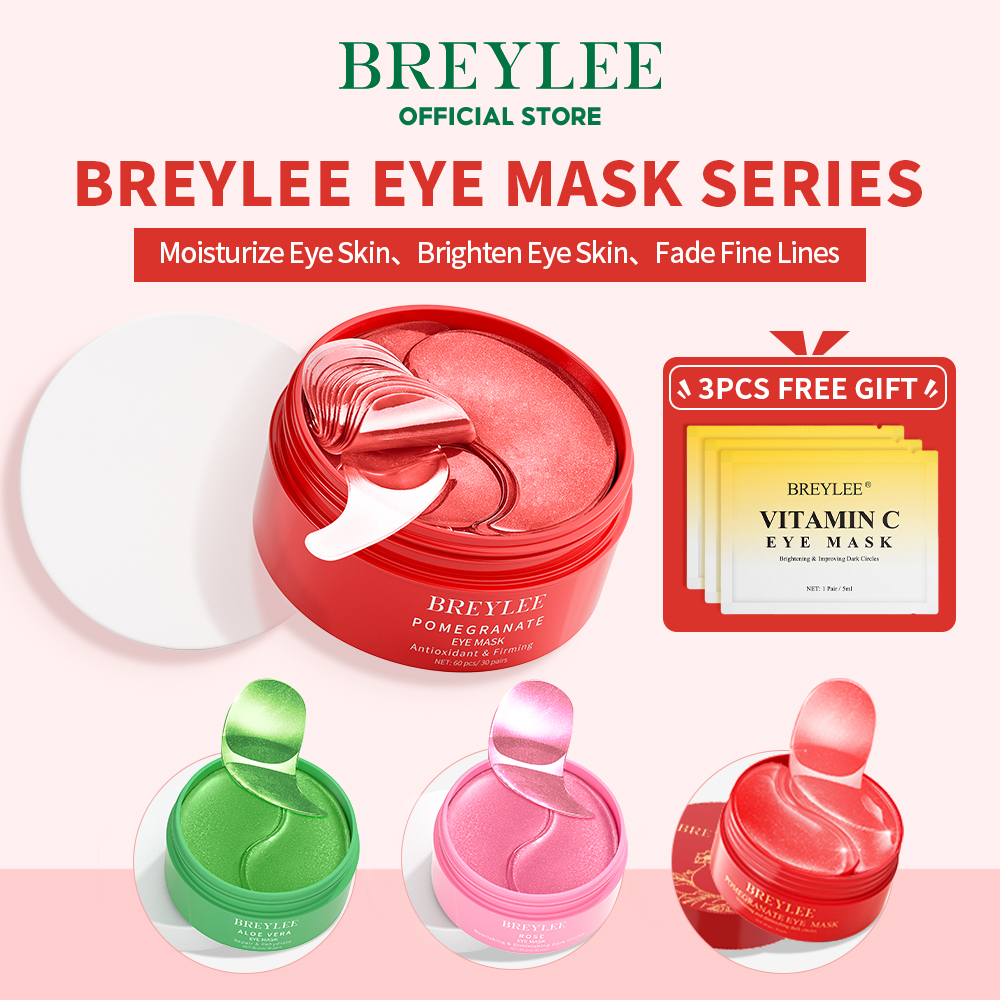 BREYLEE FDA Pomegranate Eye Mask 60pcs ทับทิม มาส์กใต้ตา มาส์กไวท์เทน ...