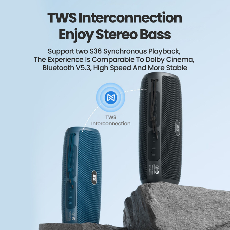 Soaiy S36 ลําโพงบลูทูธ 20W เสียงเบสหนัก เชื่อมต่อ TWS รองรับการ์ด TF AUX โหมดวิทยุ สําหรับ ...