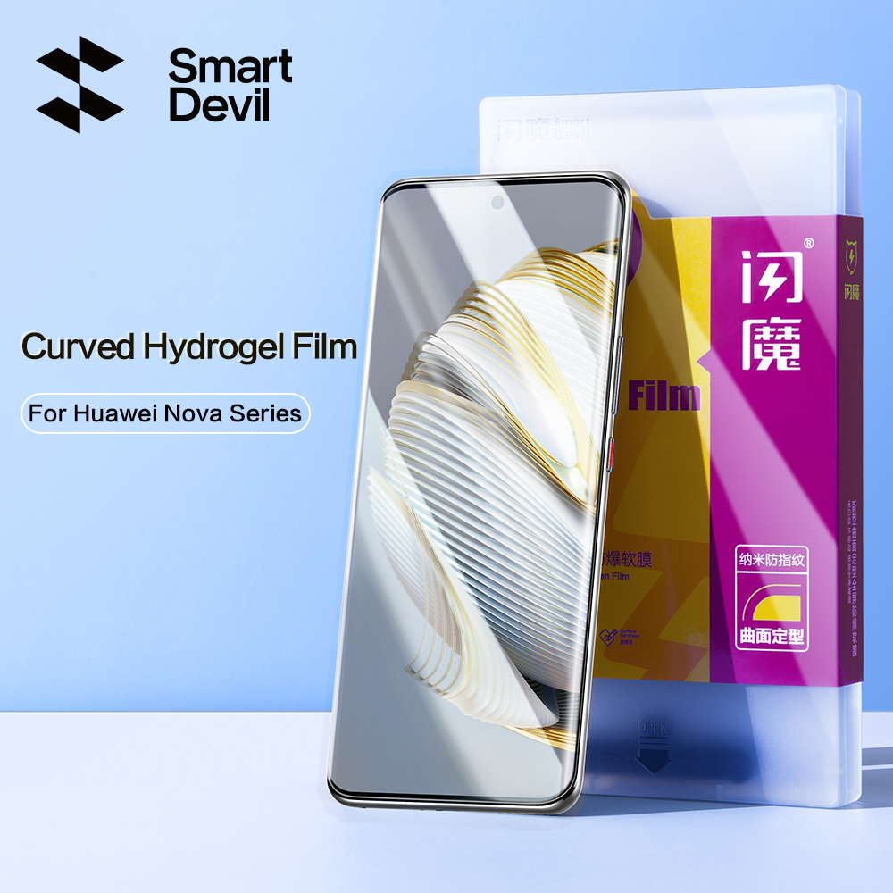 SmartDevil ฟิล์มไฮโดรเจลกันรอยนิ้วมือ แบบเต็มจอ ทรงโค้ง สําหรับ Huawei ...