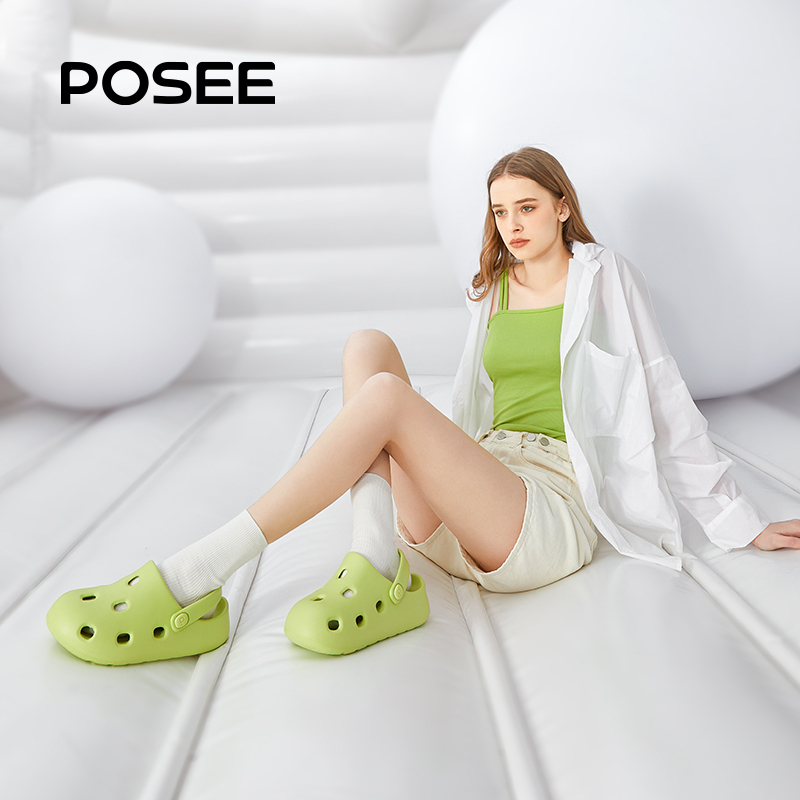 POSEE BEAN Croc-style รองเท้าหัวโต รองเท้าหัวโต รัดส้นหัวโต รองเท้าแตะ ...