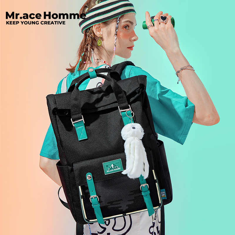Mr. ace Homme Island Adventure Backpack ผู้หญิง กระเป๋าสะพายหลัง ฉบับ ...