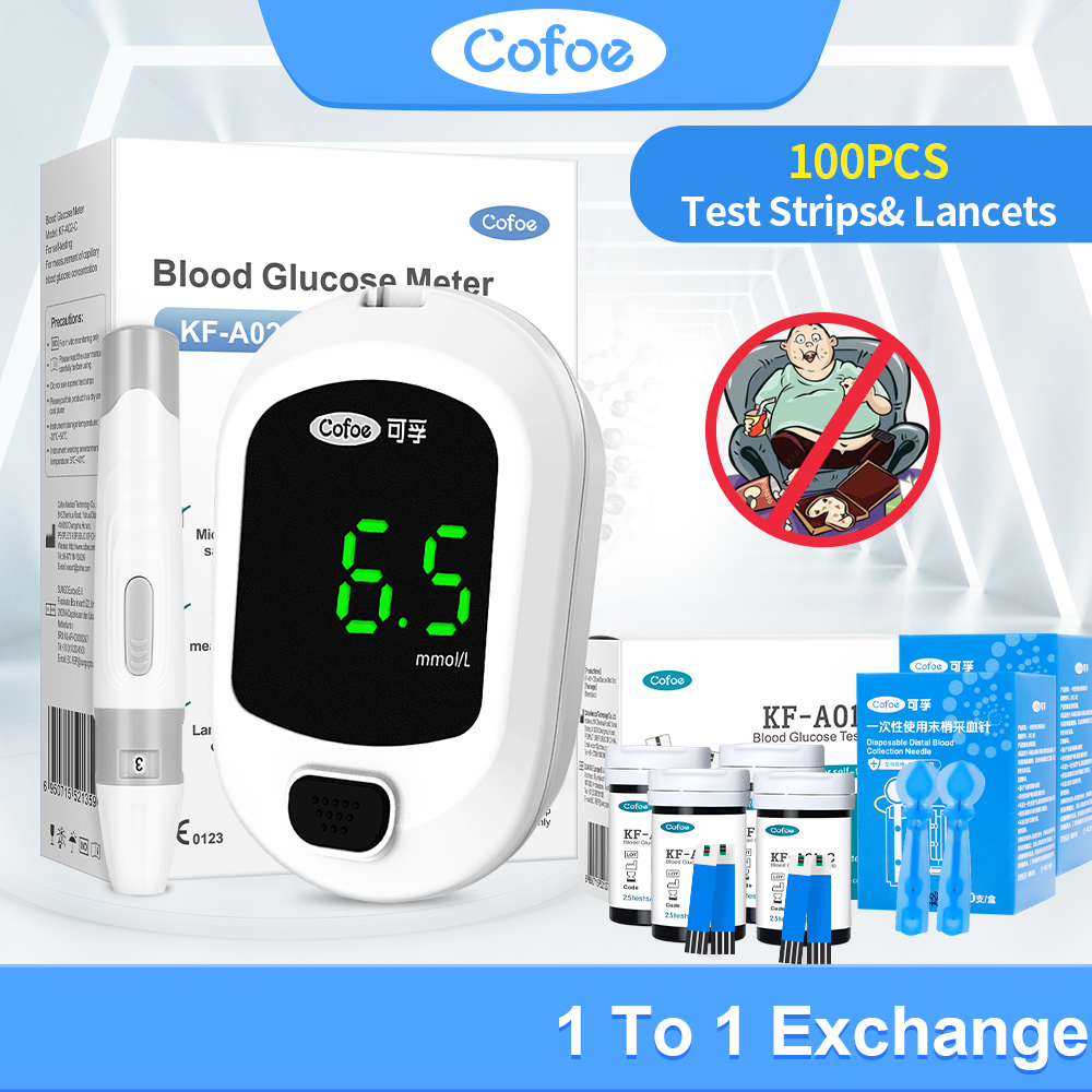 Cofoe Yice ชุดเครื่องวัดน้ําตาลในเลือด เบาหวาน พร้อมแถบทดสอบ 100 ชิ้น และมีดหมอ - cofoemedical ...