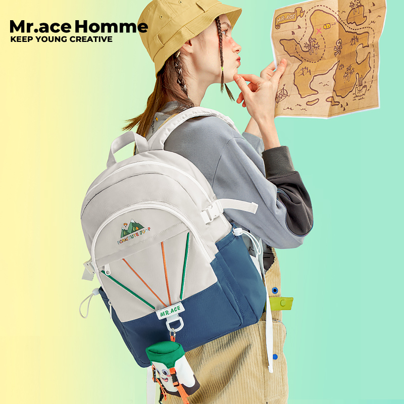 Mr. ace Homme Backpack กระเป๋าเป้สะพายหลัง กระเป๋านักเรียน ความจุสูง ...