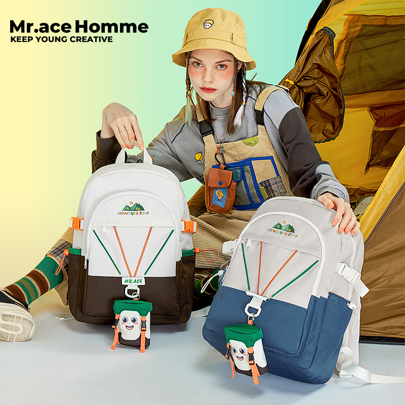 Mr. ace Homme Backpack กระเป๋าเป้สะพายหลัง กระเป๋านักเรียน ความจุสูง ...