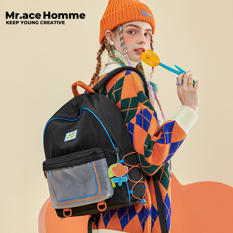Mr.ace Homme Backpack กระเป๋าเป้สะพายหลัง กันน้ํา ลายดอกไม้ สีเขียว ...