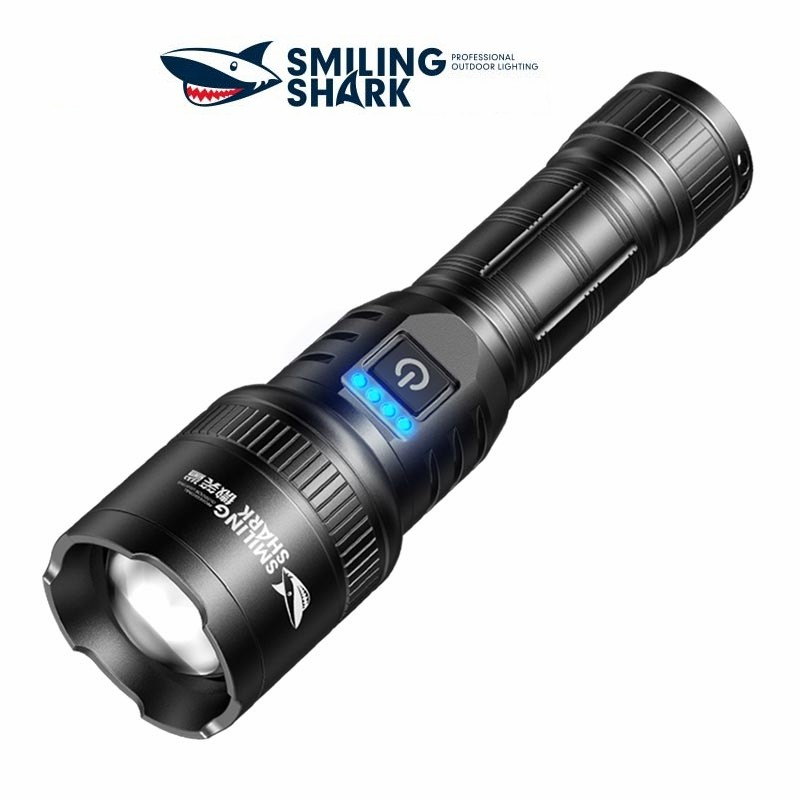 Smiling Shark SD5219 ไฟฉาย Led M60 6000 ลูเมน 4 โหมด ซูมได้ ชาร์จ USB ...