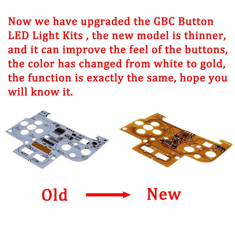 ชุดไฟ LED ปุ่ม GBC สำหรับ Gameboy Color Gaming Console ส่วนประกอบแสง ...