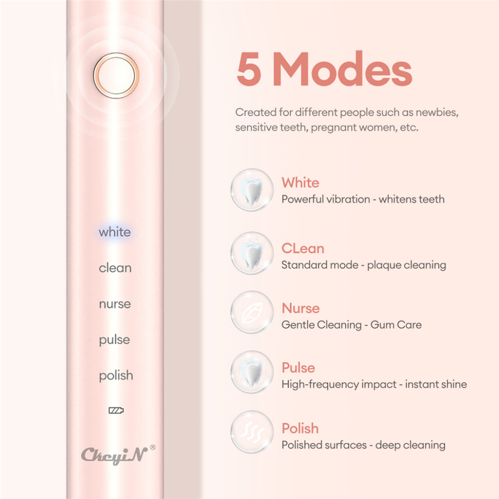 Ckeyin แปรงสีฟันไฟฟ้าโซนิค แม่เหล็ก สําหรับหญิงตั้งครรภ์ 4 หัวแปรง ...