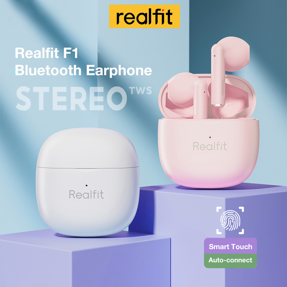 Realfit F1 หูฟังบลูทูธไร้สาย เนื้อแมตต์ สีสันสดใส พร้อมไมโครโฟน HD ...