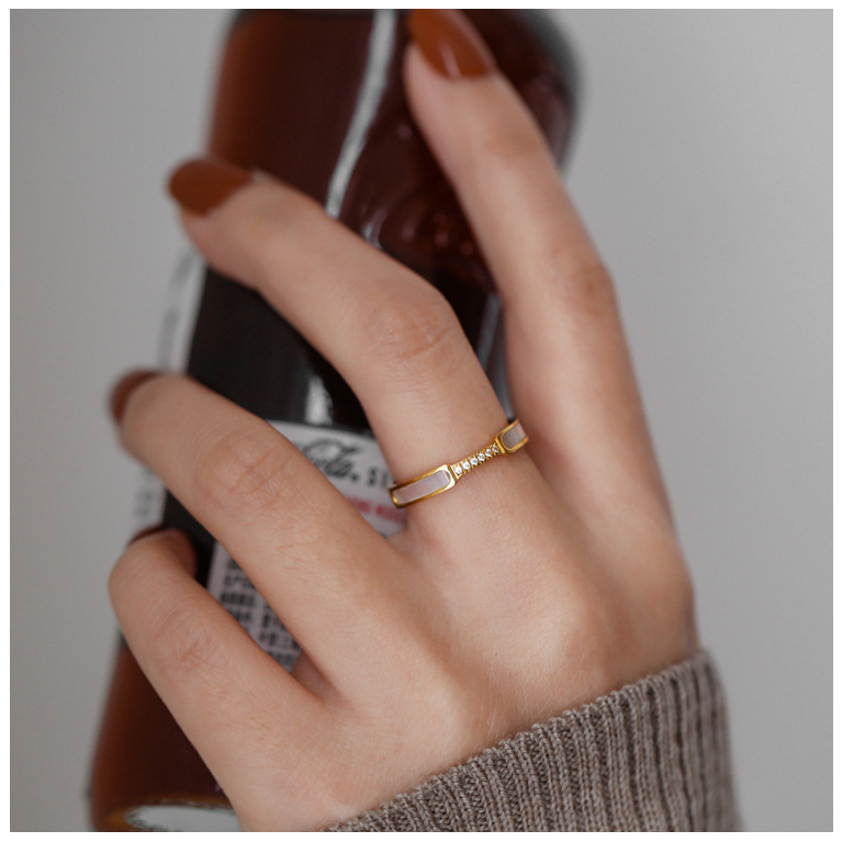 ⭐Y.H⭐ 316L เพชร เปลือกหอย สีทอง 18K แหวนสแตนเลส - Y.H jewelry - ThaiPick