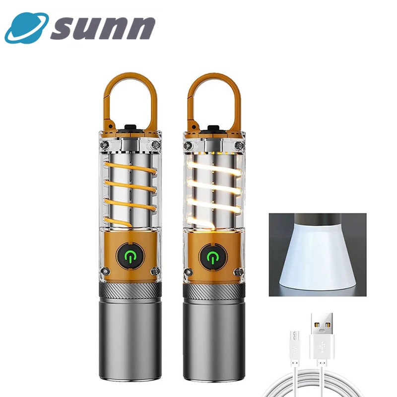 Sunn ไฟฉาย 5W ชาร์จไฟได้ ลูเมนสูง สําหรับตั้งแคมป์ เดินป่า กลางแจ้ง ...