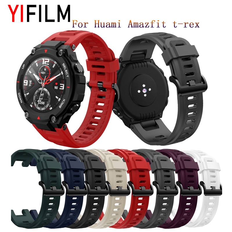 สายนาฬิกาข้อมือซิลิโคนสําหรับ Huami Amazfit T-Rex สําหรับ Xiaomi Huami Amazfit T-Rex Pro ...